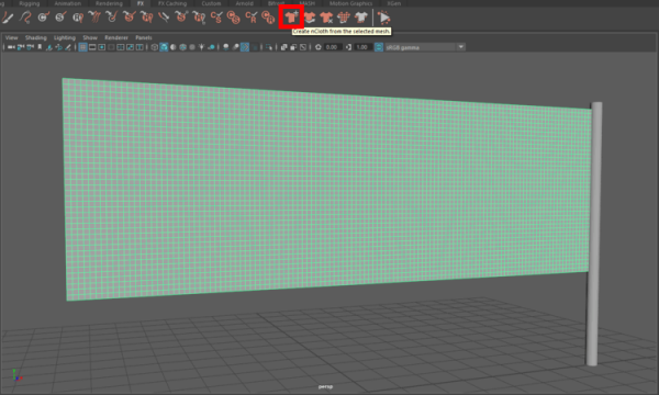 【Maya】わかりやすいnClothの使い方。基本設定/固定(形状記憶)/旗の作例